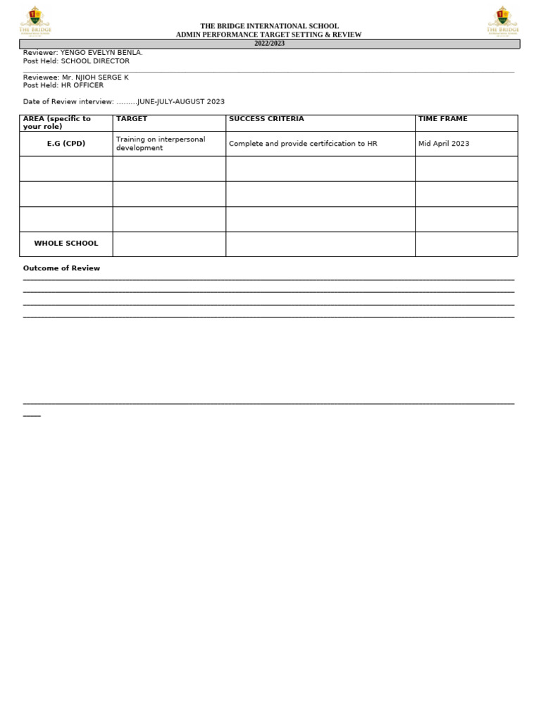 Admin Targets 2022-2023 | PDF