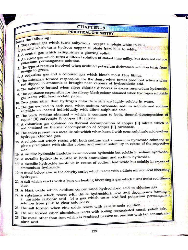 Practical Chemistry Gas Reactions Guide | PDF | Hydroxide | Salt ...