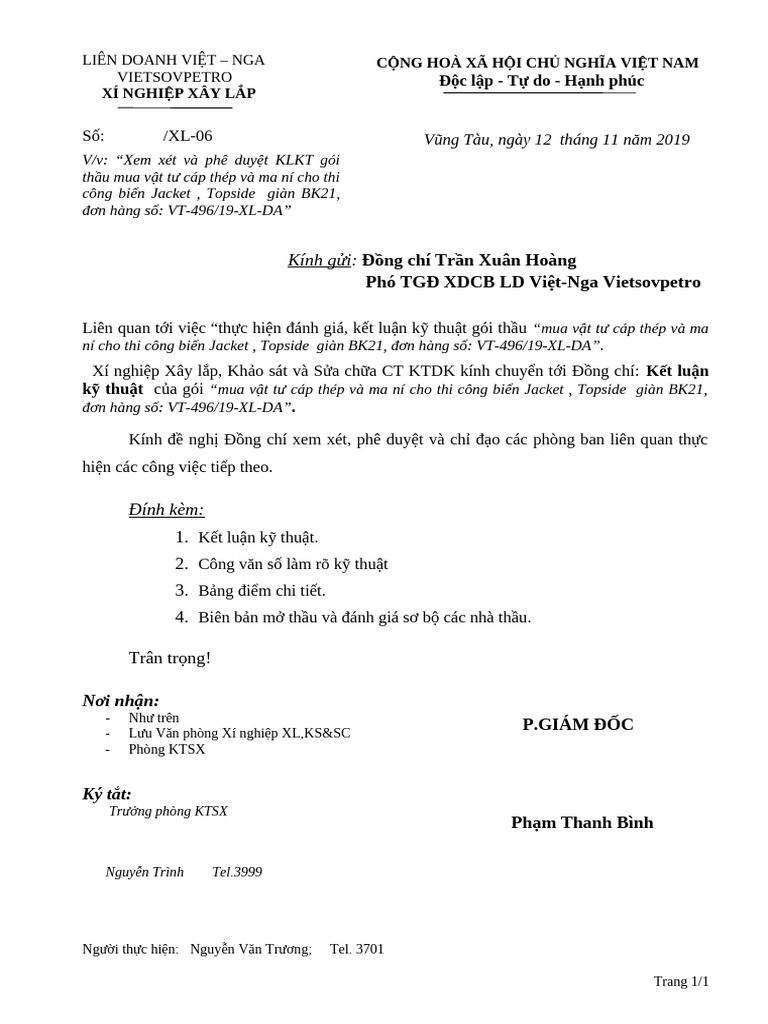 BK-21 - CV Gui P.TGD - Phe Duyet KLKT | PDF