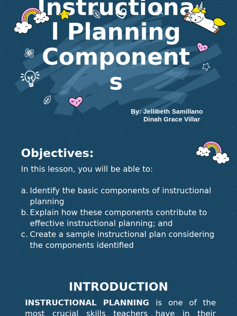 Key Components of Instructional Planning | PDF | Learning | Teachers