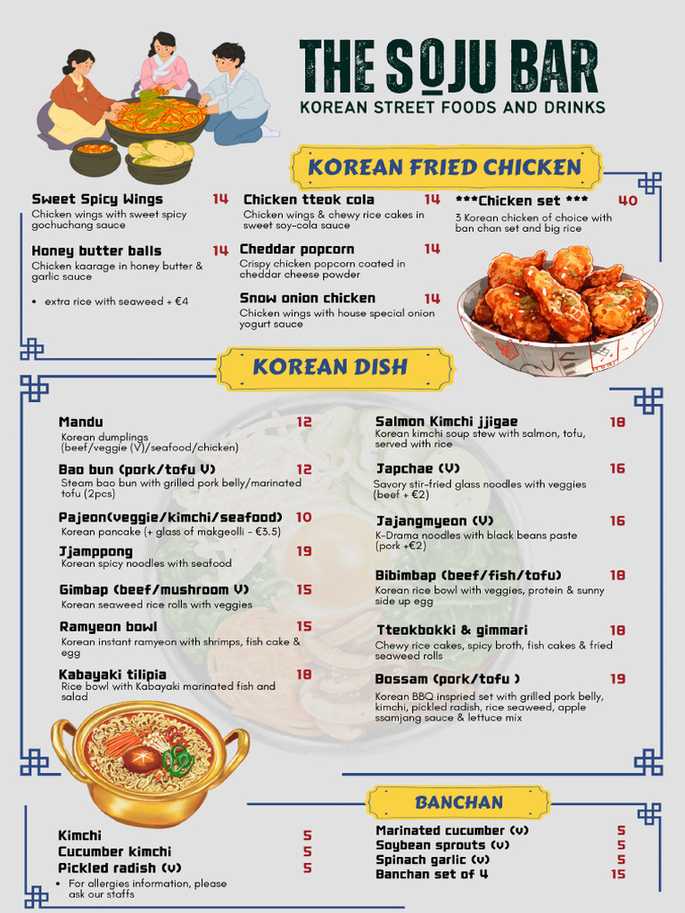 The Soju Bar Menu | PDF
