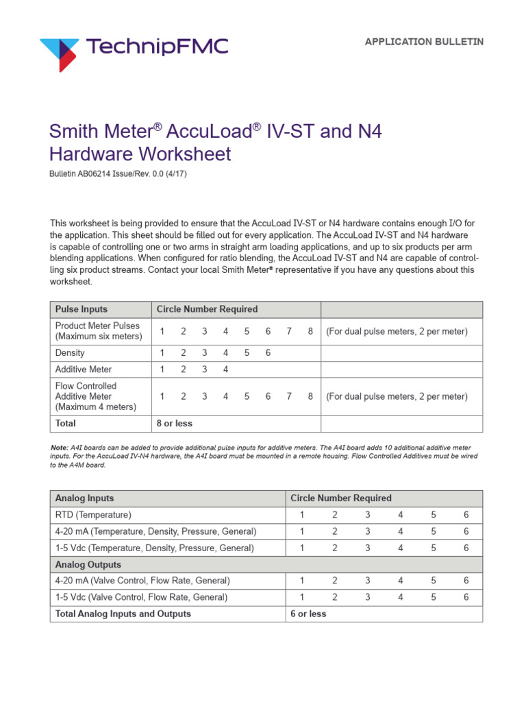 Folha de Trabalho de Hardware AccuLoad IV-ST e - N4 - AB06214 - Abril ...