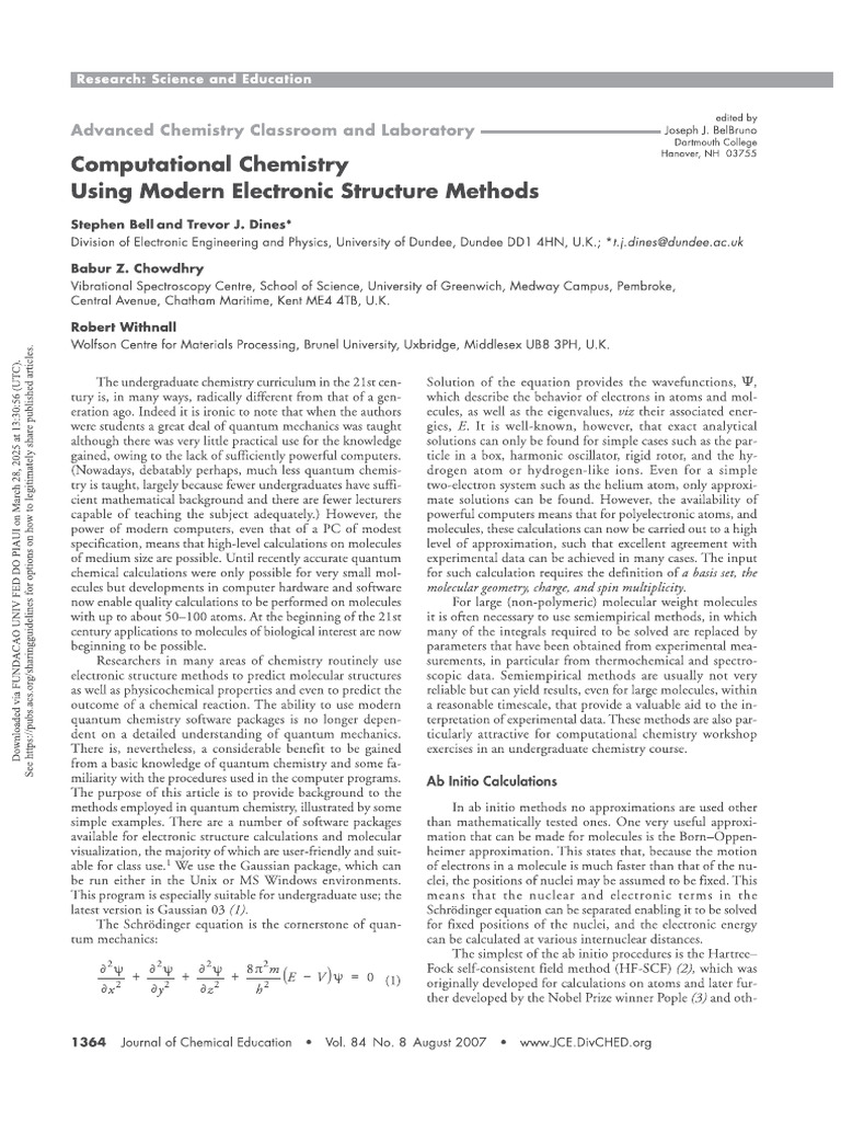 Artigo - Computational Chemistry | PDF