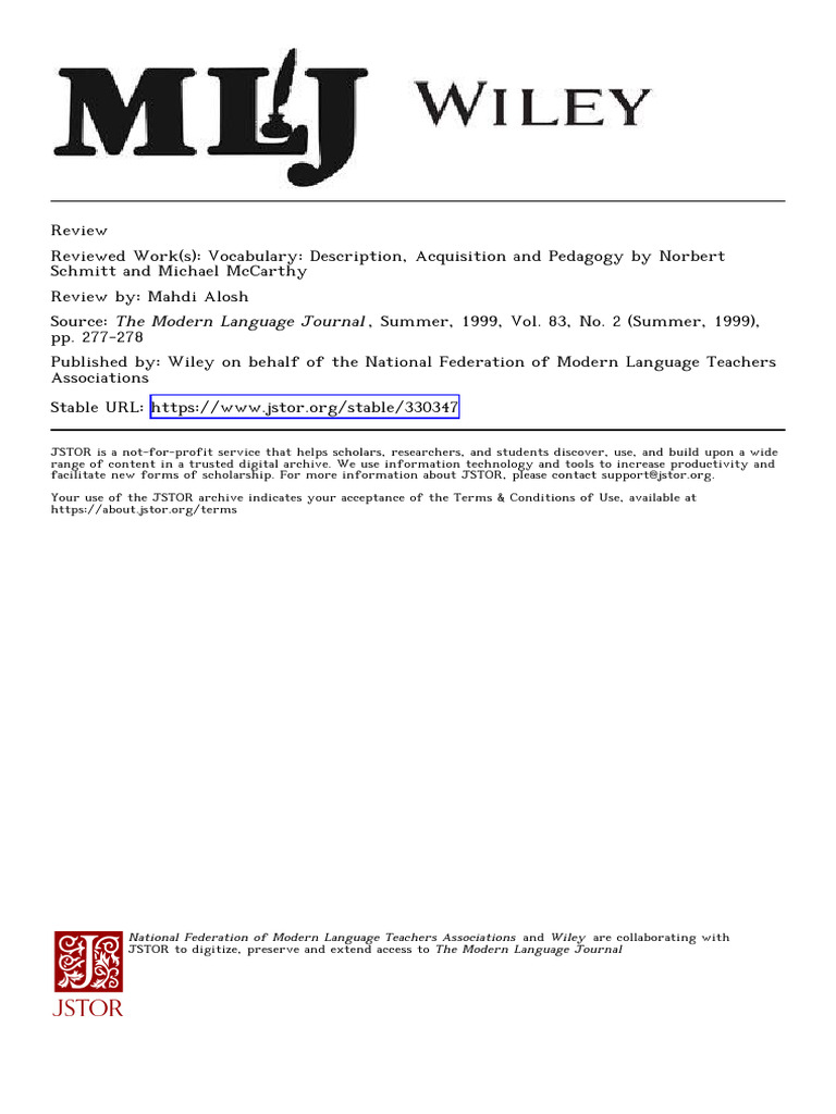 Alosh ModernLanguageJournal 1999 | PDF | Second Language Acquisition ...