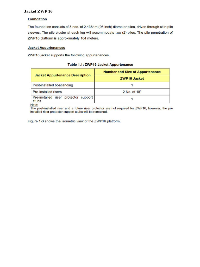 Jacket and Pile Summary Data | PDF