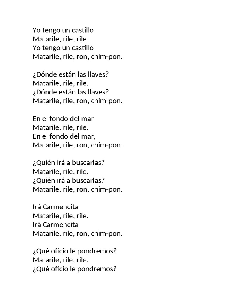 Yo Tengo Un Castillo | PDF