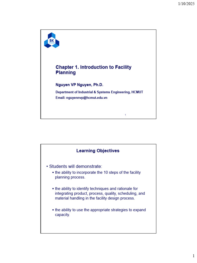Chapter 1 Introduction To Facility Layout | PDF | Engineering | Learning