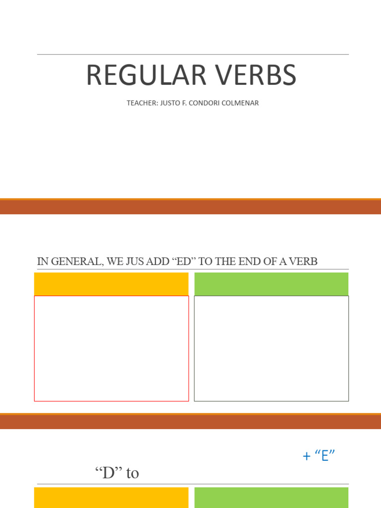 Regular Verbs and Their Conjugations | PDF