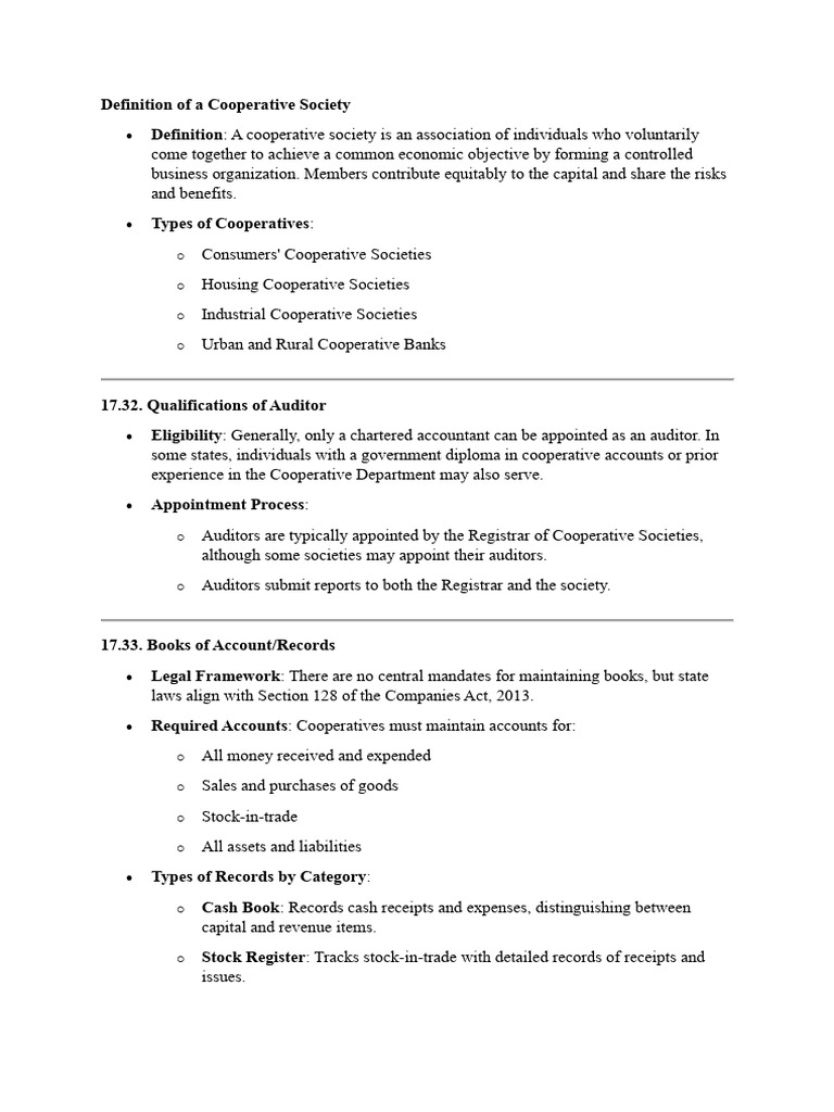 Definition of A Cooperative Society | PDF | Audit | Business