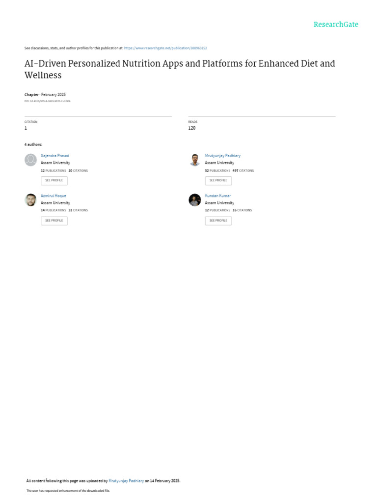 AI Driven Personalized Nutrition Apps and Platforms For Enhanced Diet ...