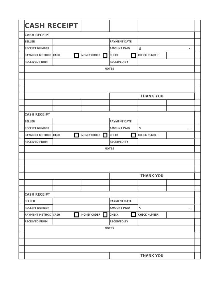 Cash Receipt Template for Excel | PDF