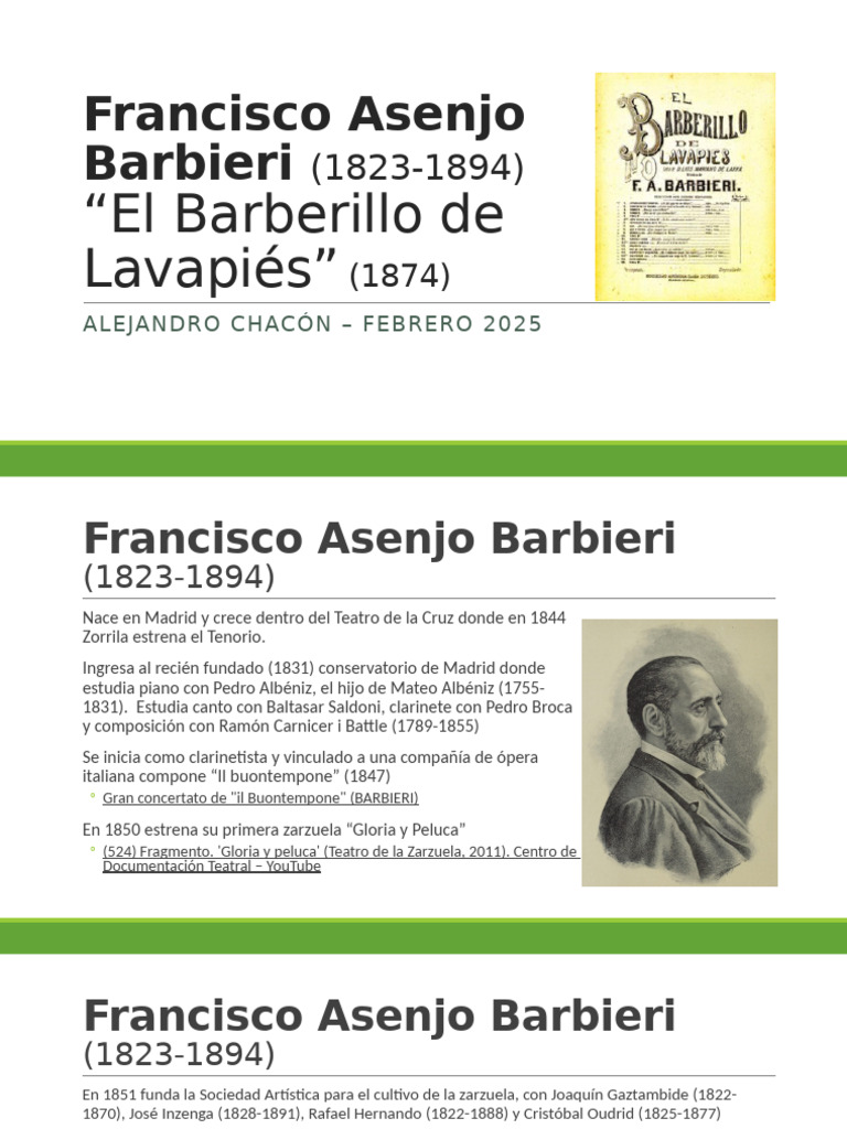 Francisco Asenjo Barbieri y su Zarzuela | PDF | Españoles
