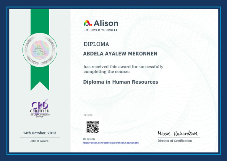 Alison - Diploma 347 1342920 | PDF
