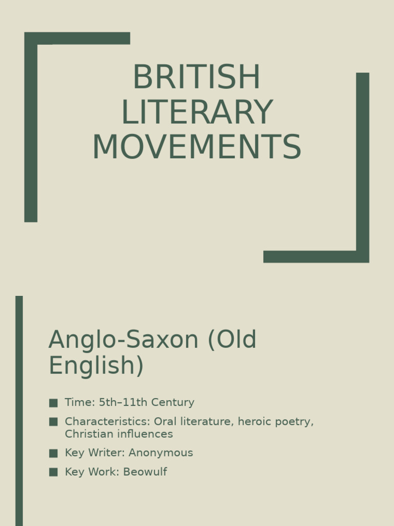 Overview of British Literary Movements | PDF | Beowulf | Poetry
