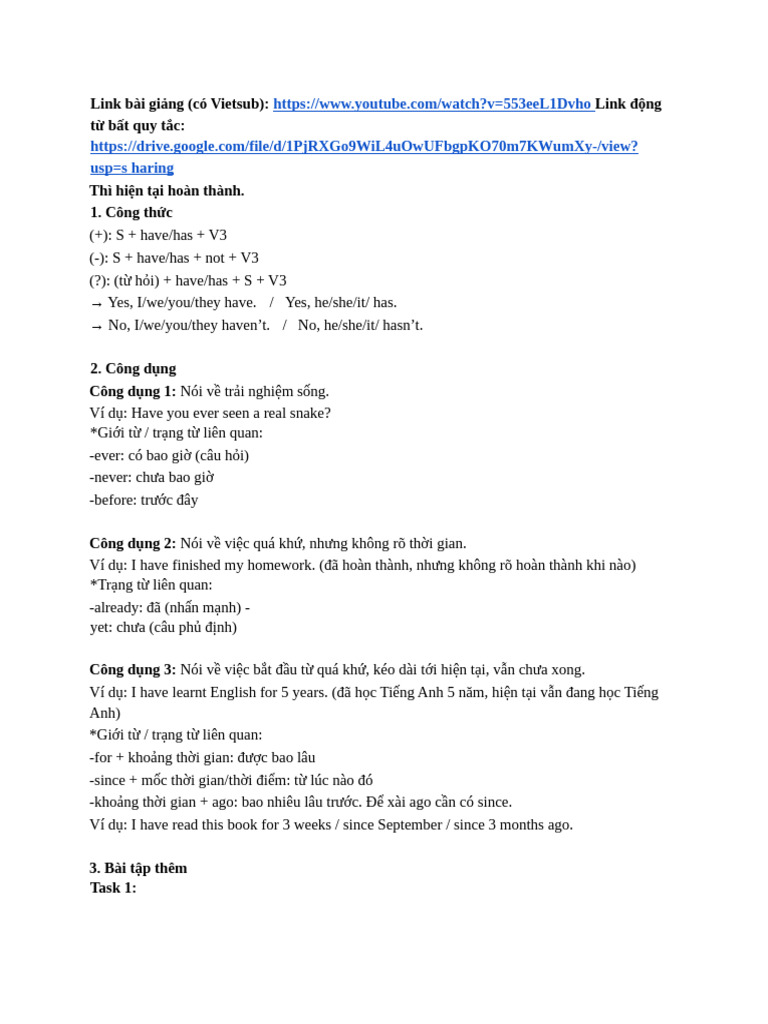 Grammar Unit 1 | PDF