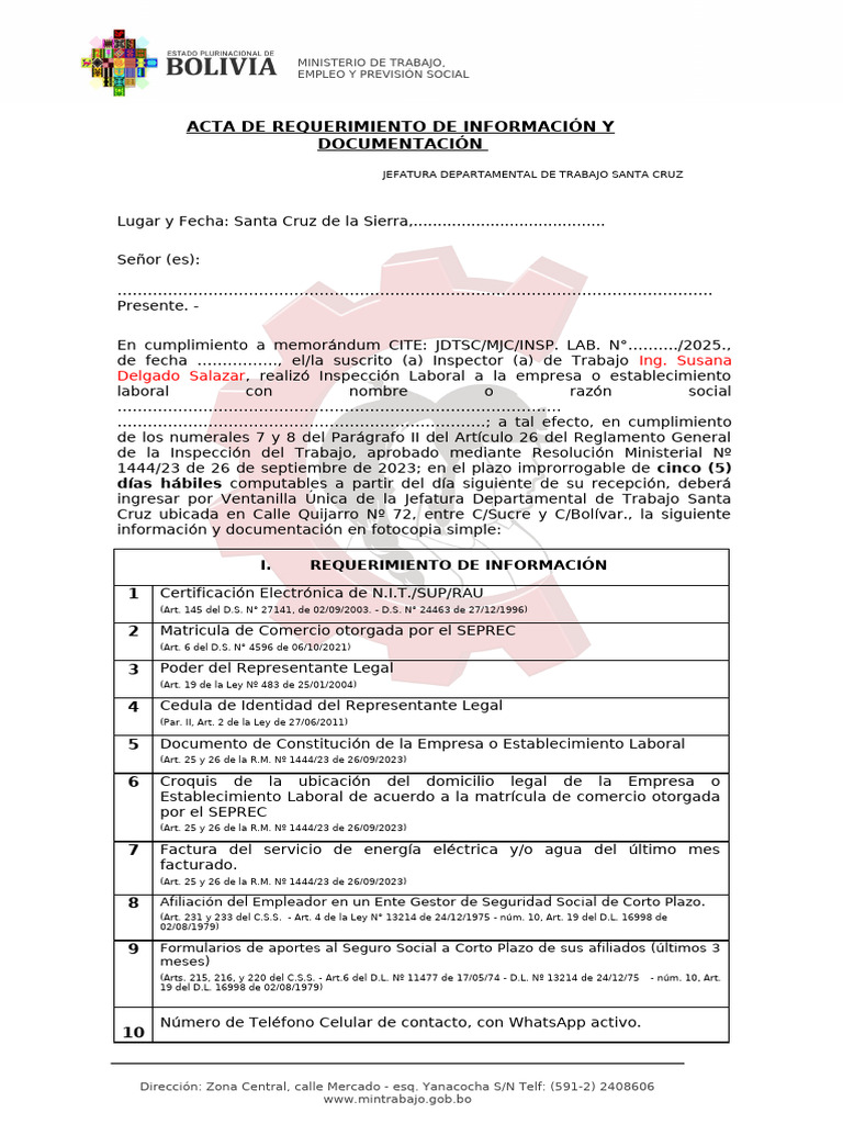Requerimiento de Informacion y Documentación Final 2025 | PDF | Salario | Labor