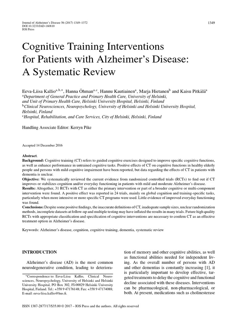 kallio-et-al-2017-cognitive-training-interventions-for-patients-with-alzheimer-s-disease-a ...