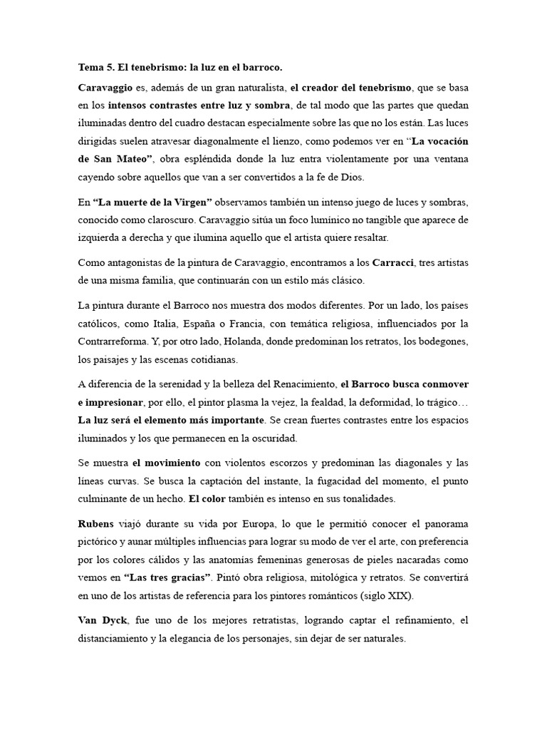 Tema 5 Para Imprimir | PDF | Pinturas | Barroco