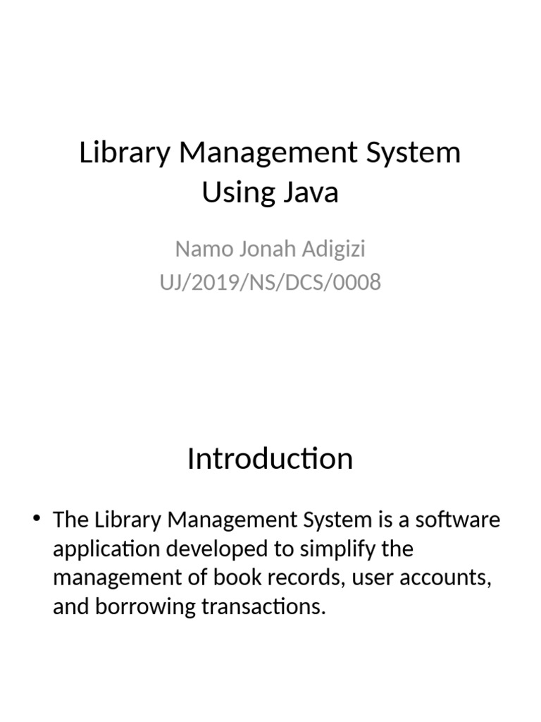 Library Management System Presentation | PDF