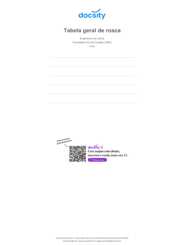 Tabela Geral de Rosca | PDF | Mecanizado | Sector secundario de la economía