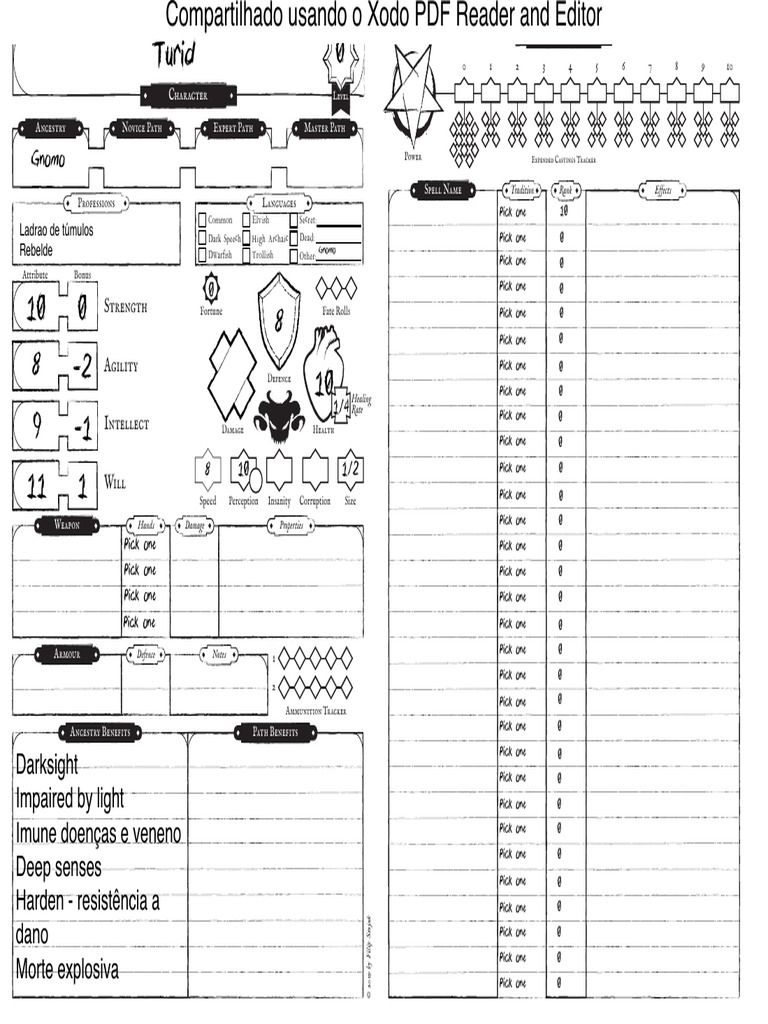 SotDL Fillable DetailedSheet | PDF | Role Playing Games