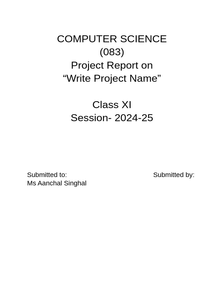 Class XI Computer Science Project Report | PDF