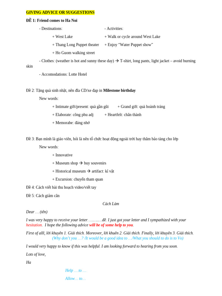 Cách làm letter VSTEP | PDF | Restaurants