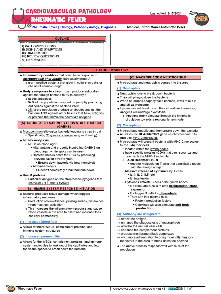 Rheumatic Fever Etiology, Pathophysiology, Diagnosis Atf | PDF | Immune ...