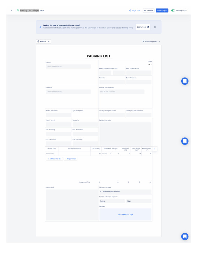 Incodocs - Packing List - Simple | PDF