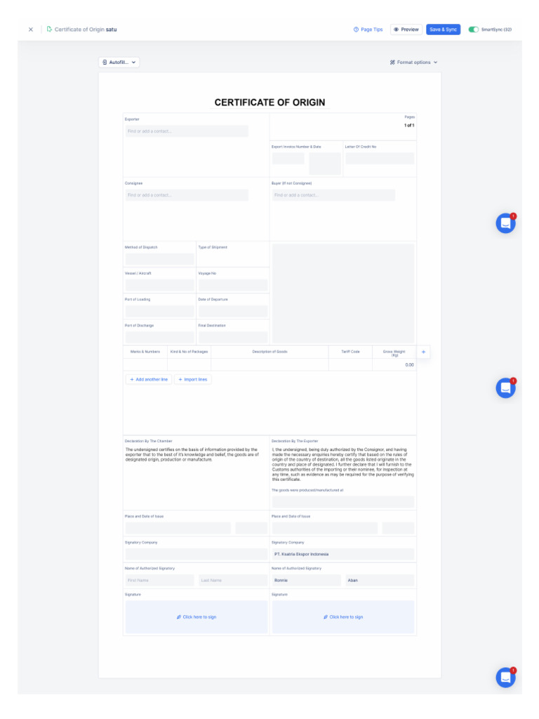 Incodocs - Certificate of Origin | PDF