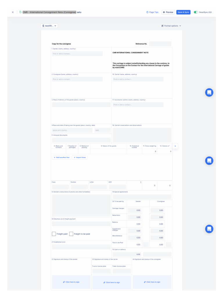Incodocs - CMR - International Consignment Note (Consignee) | PDF