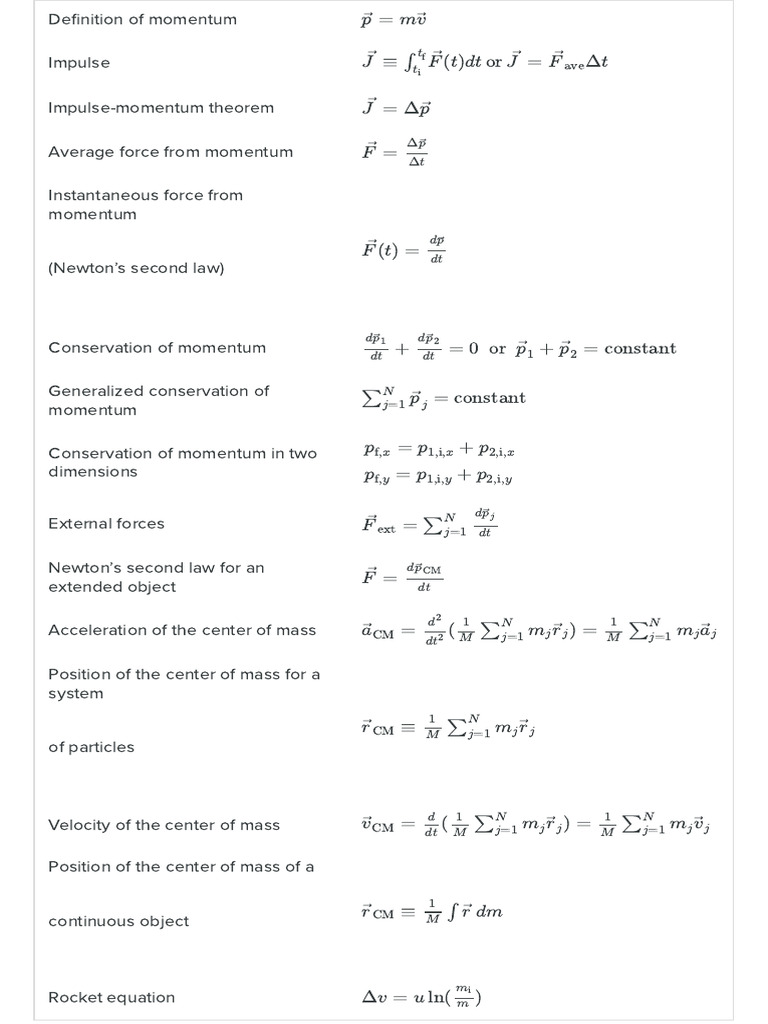 Rocket Propulsion and Momentum Concepts | PDF | Momentum | Force