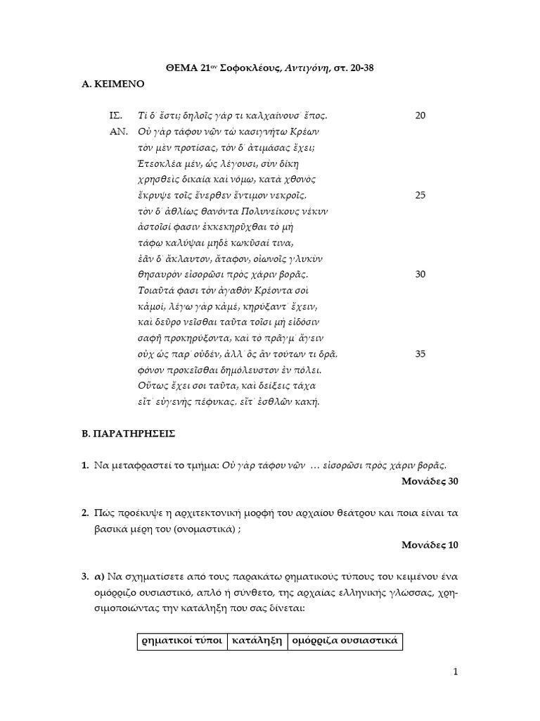 ΑΝΤΙΓΟΝΗ ΤΡΑΠΕΖΑ 20-38 | PDF
