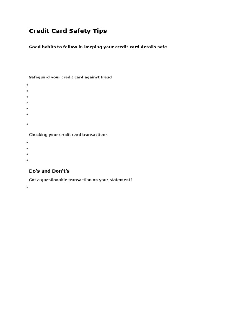 CC Safety Tips | PDF