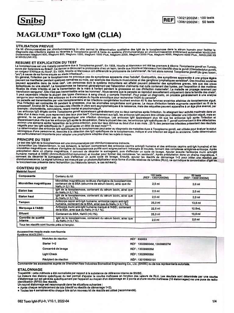 Maglumi Toxo Igm (Clia) | PDF