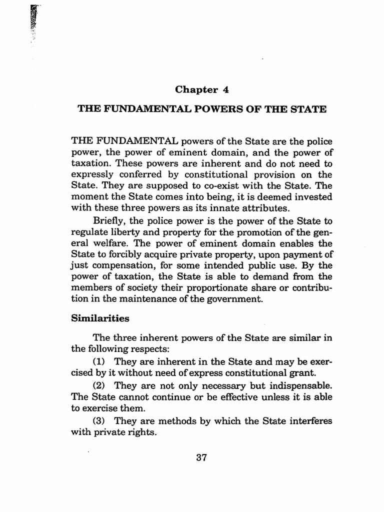 Inherent Powers of the State Explained | PDF | Eminent Domain | Police ...