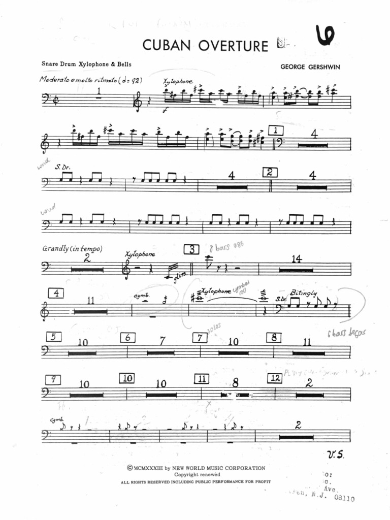 27 Gershwin Cuban Perc3 Snare Xylo Glock | PDF | Rhythm And Meter ...