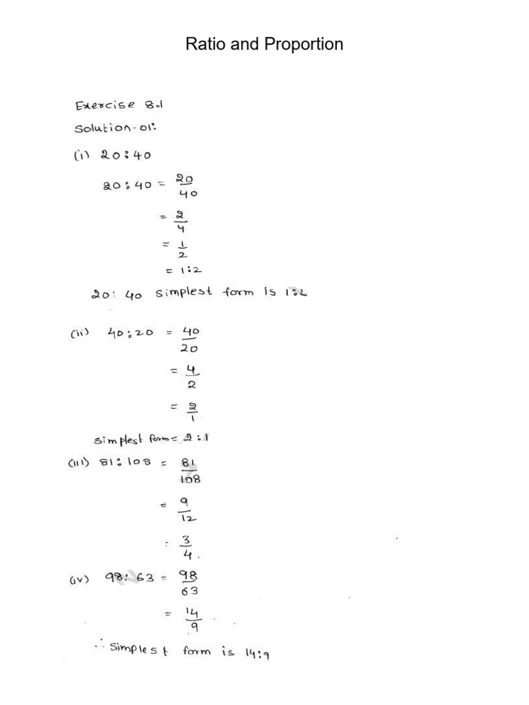 8. Ratio and Proportion | PDF