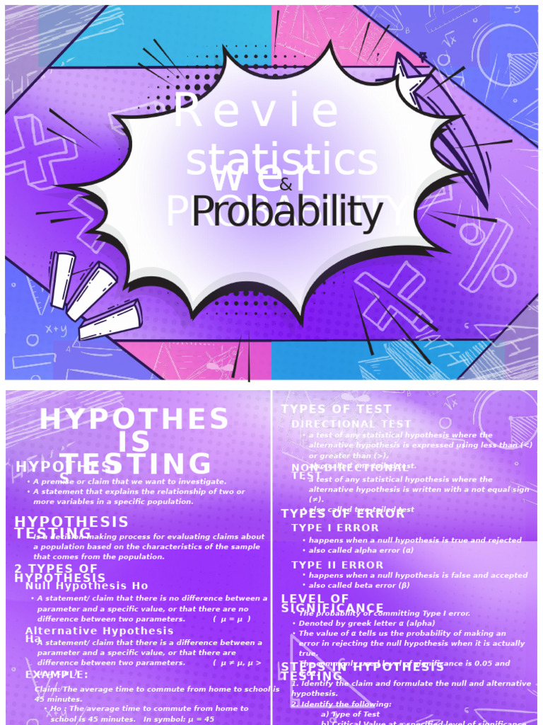 STATS-REVIEWER | PDF | Type I And Type Ii Errors | Hypothesis