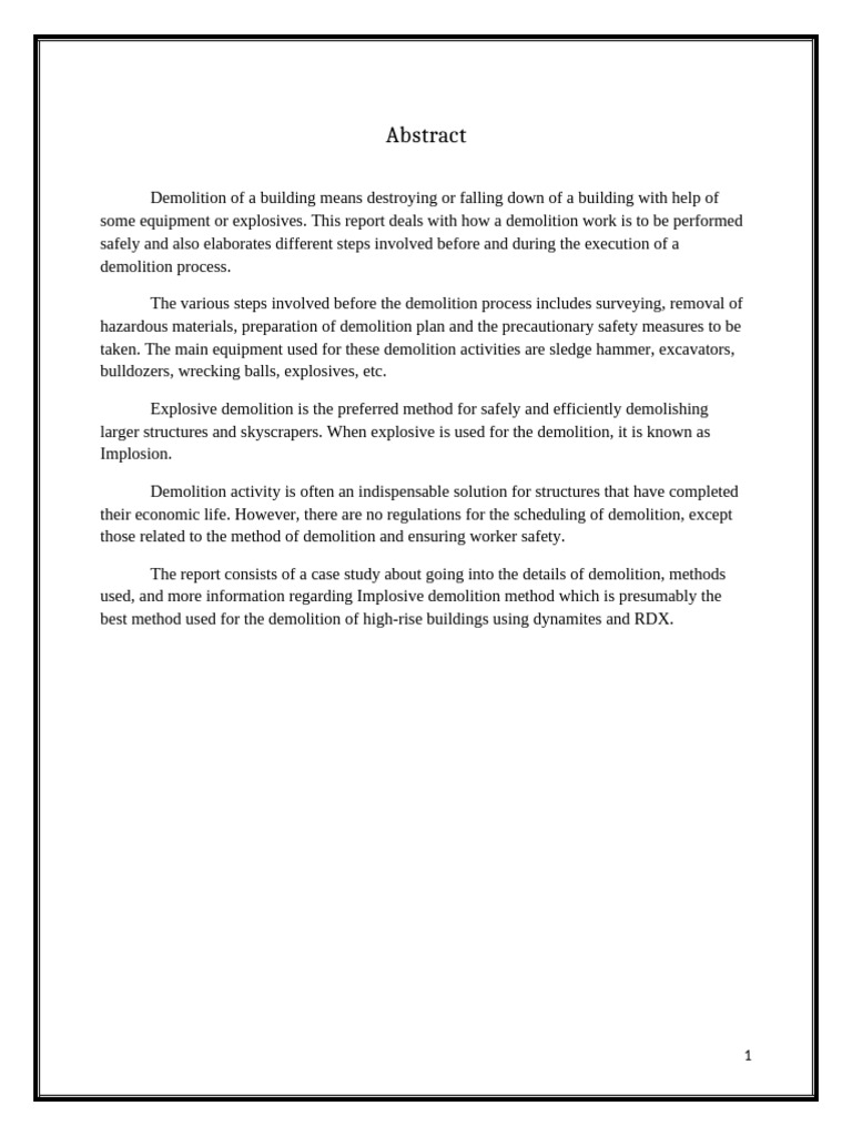 TRW Report On Demolition | PDF | Demolition | Building Engineering