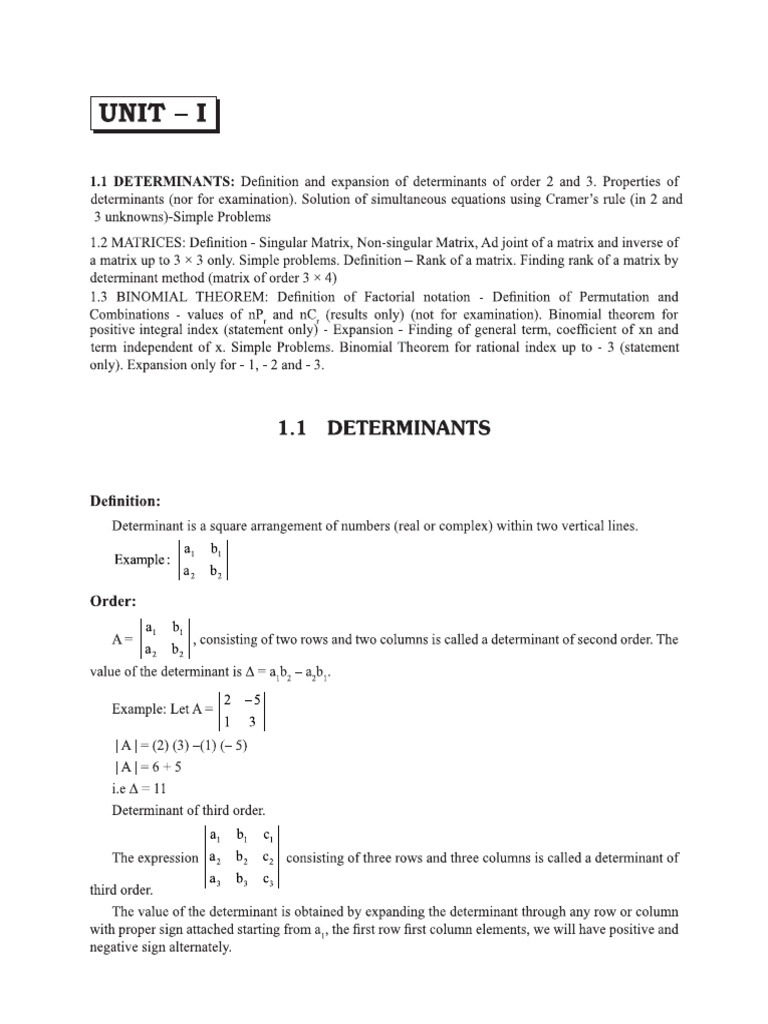 Matrices Notes 2 | PDF