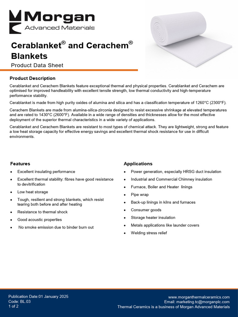 Cerablanket Cerchem-Blankets Eng | PDF | Thermal Insulation | Aluminium ...