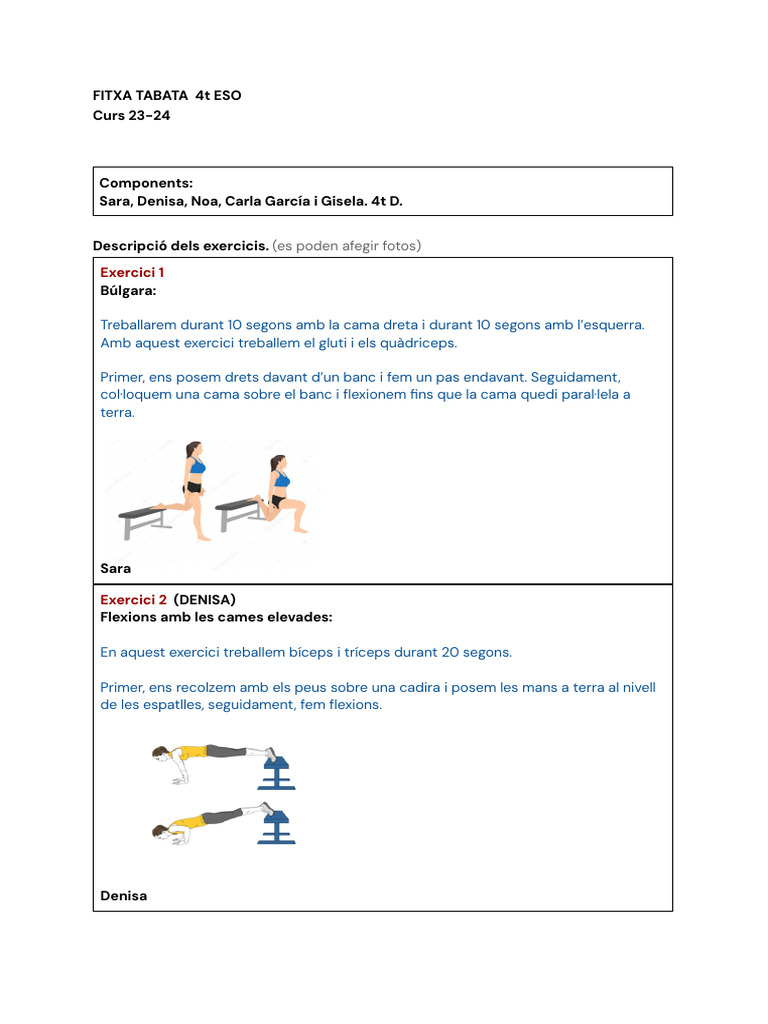 FITXA TABATA 4rt D | PDF
