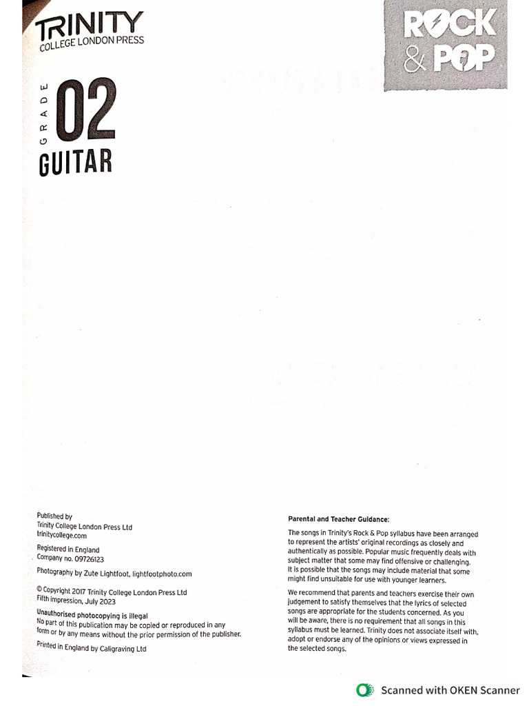 Guitar Pop & Rock Grade 2 Trinity | PDF