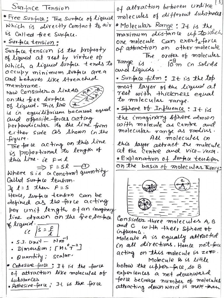 Assignment of Surface Tension | PDF | Liquids | Soft Matter