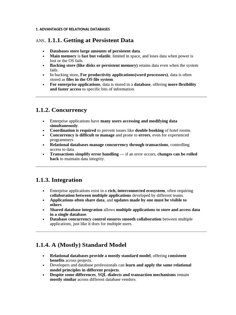 Advantages of Relational Databases | PDF | Databases | Database Transaction