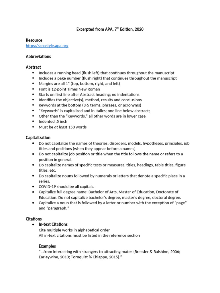 APA 7 Cheat Sheet | PDF | Ellipsis | Bracket