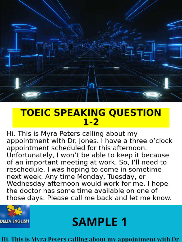 TOEIC Speaking Practice Scenarios | PDF
