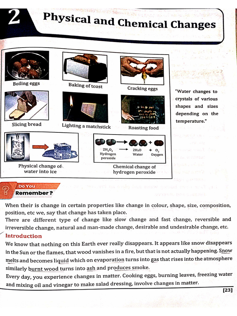 Class 7 Physical and Chemical Changes | PDF