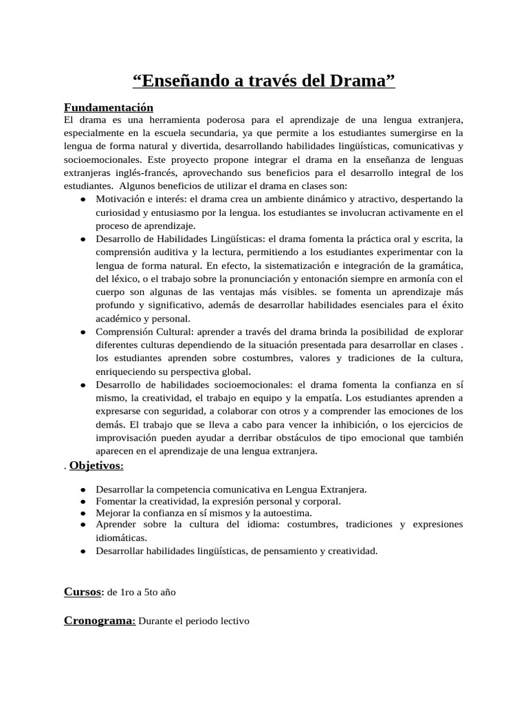 Enseñando A Través Del Drama | PDF | Evaluación | Comunicación humana